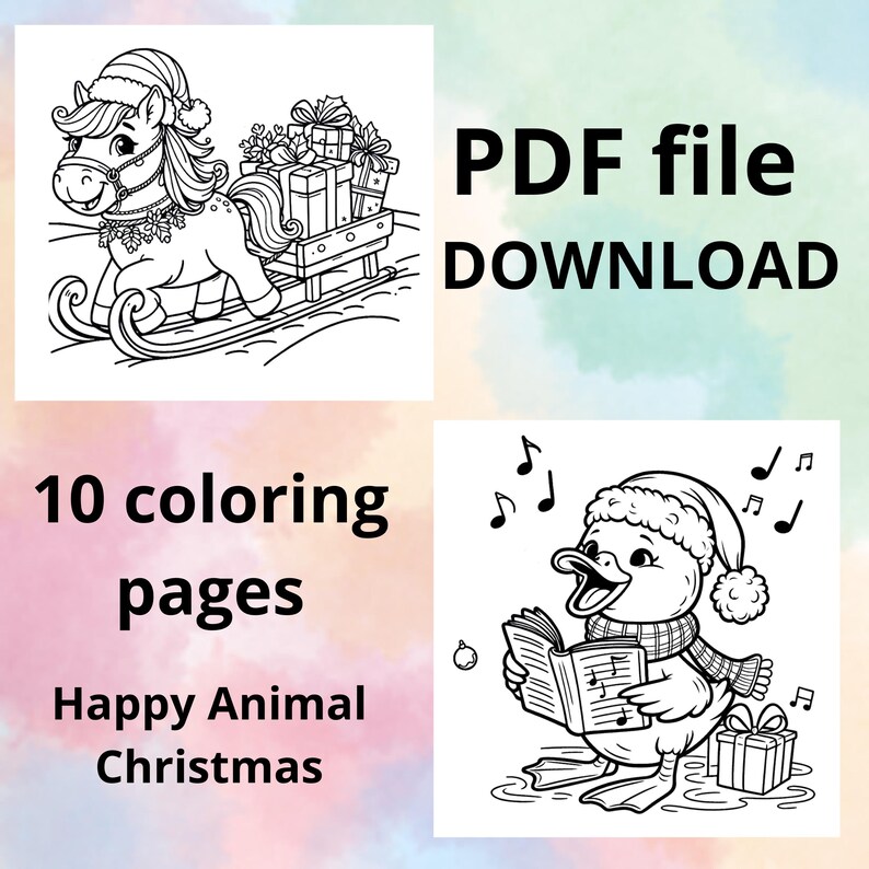 Happy Animal Christmas Coloring Pages 10 High-quality Coloring Pages ...