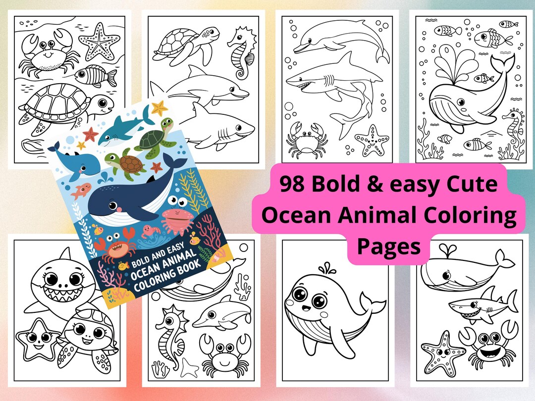 Cute Ocean Animal Coloring Pages | 98 Bold & Easy Underwater Creatures ...