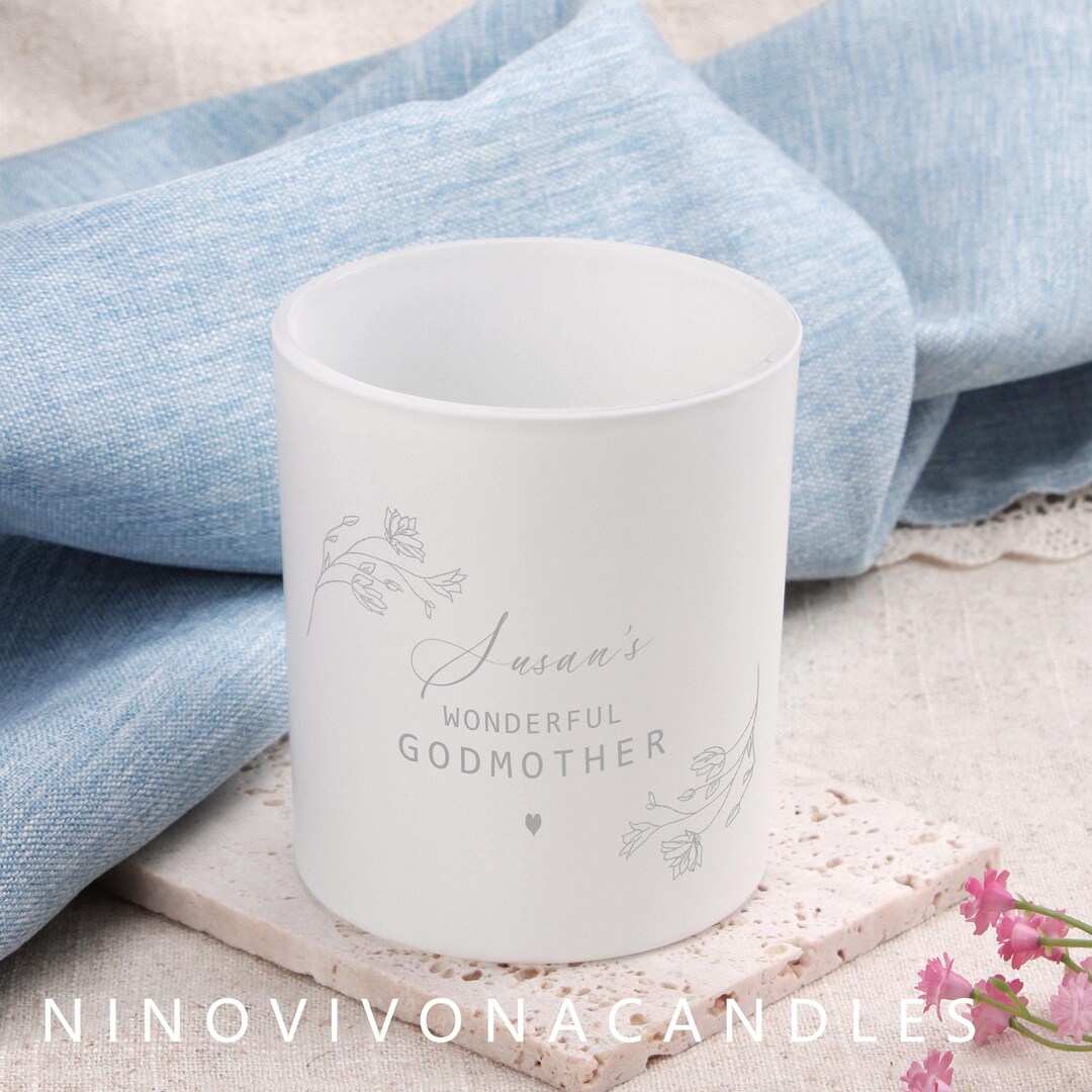 Godmother Personalised Tealight Holder: Engraved Floral Keepsake Gift ...