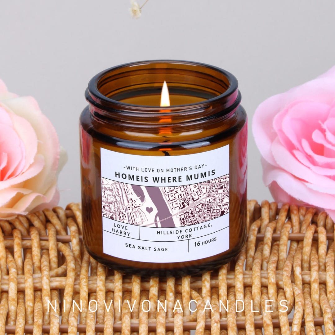 Personalised Map Candle – Mother's Day Gift, Soy Wax Scented Candle - Etsy