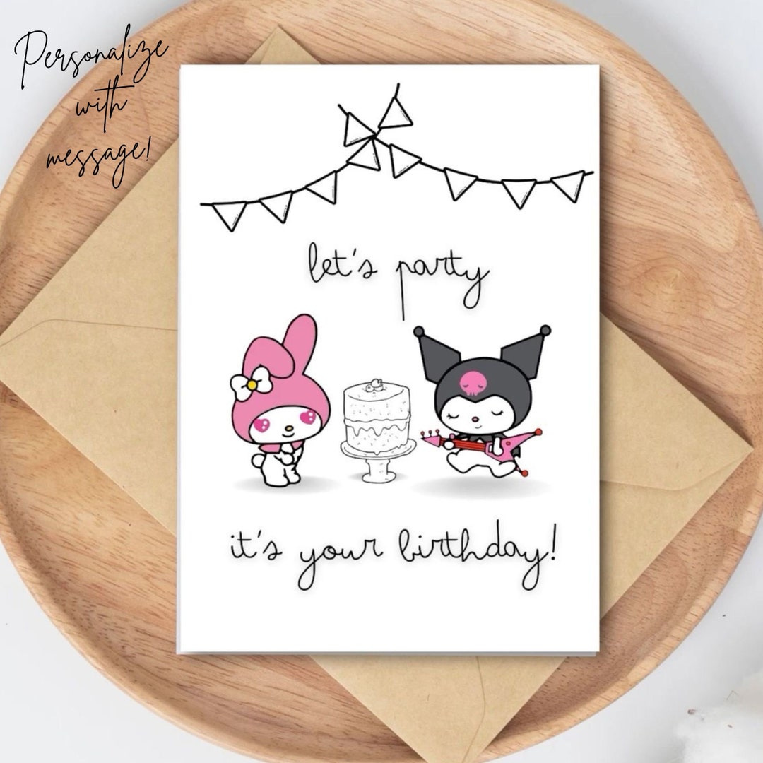 Kawaii Birthday Card Cute Kawaii Bunny Birthday Card - Etsy