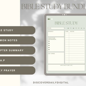 Digital Bible Study Template Bundle Instant Download & Printable ...