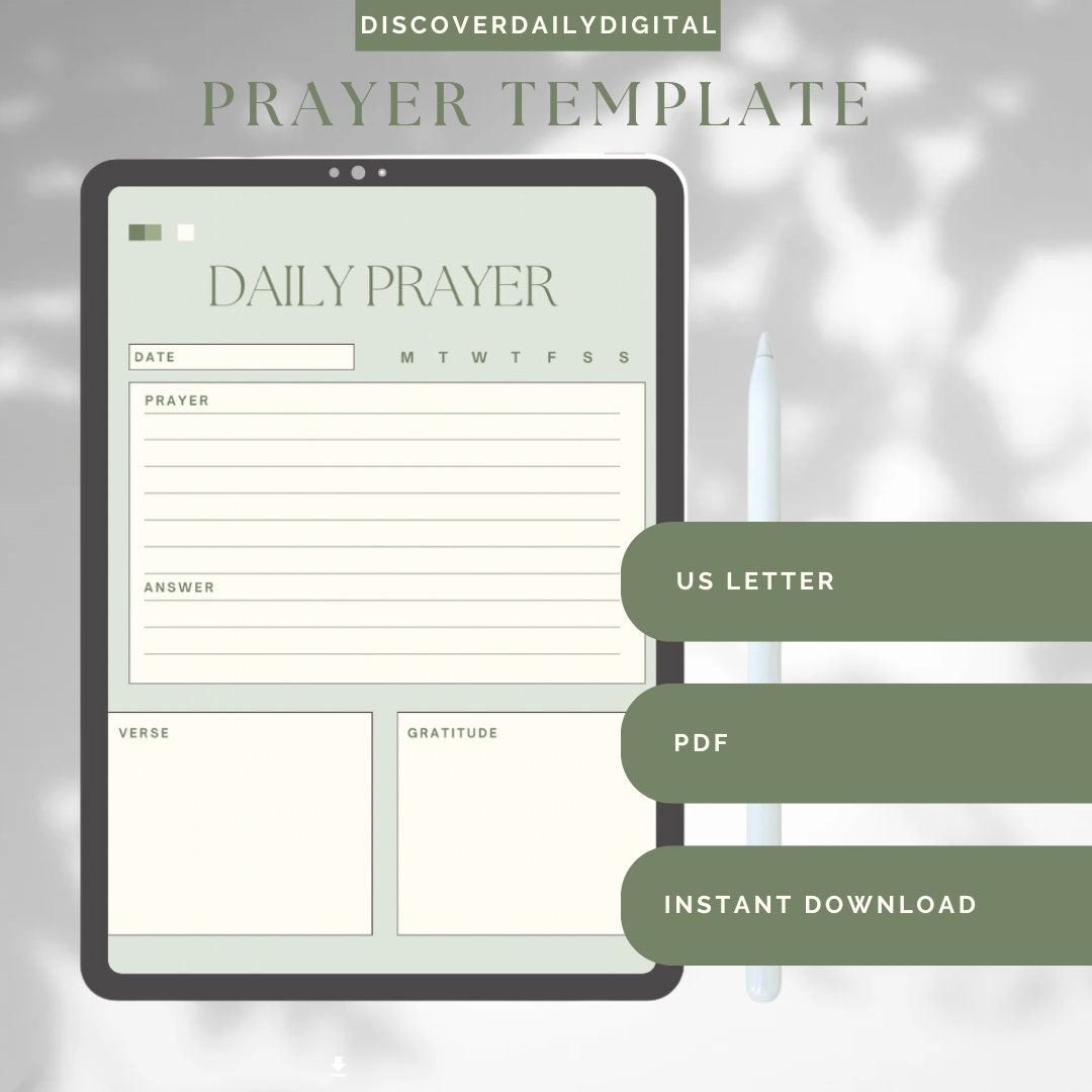 Prayer Guide Printable Digital Prayer Template Prayer Journal Daily ...