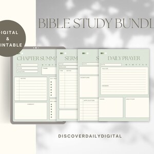 Digital Bible Study Template Bundle Instant Download & Printable ...