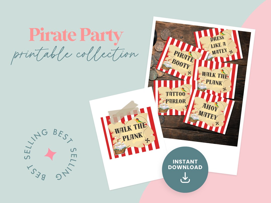 Pirate Party Printable Birthday Signs Instant Download - Etsy UK