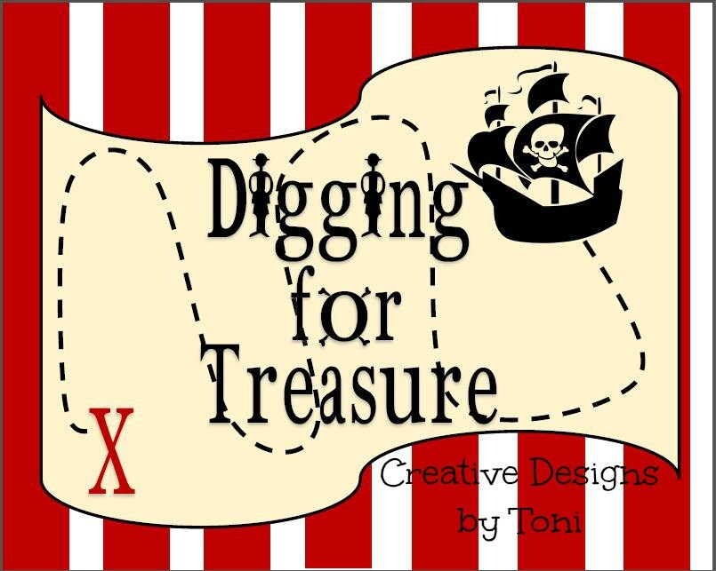 Digging for Treasure Pirate Map Ahoy Matey Printable Party | Etsy