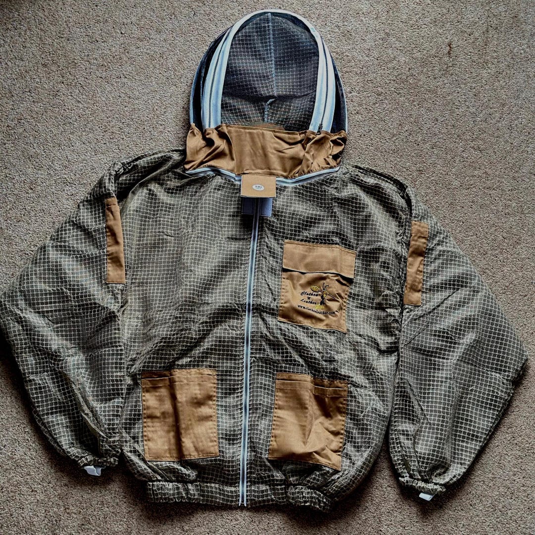 Beekeeping Three Layer Mesh Ultra Ventilated Jacket Khaki Fencing Veil ...