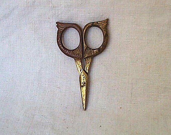 Owl Antique Cast Brass Scissors Victorian Era - Etsy