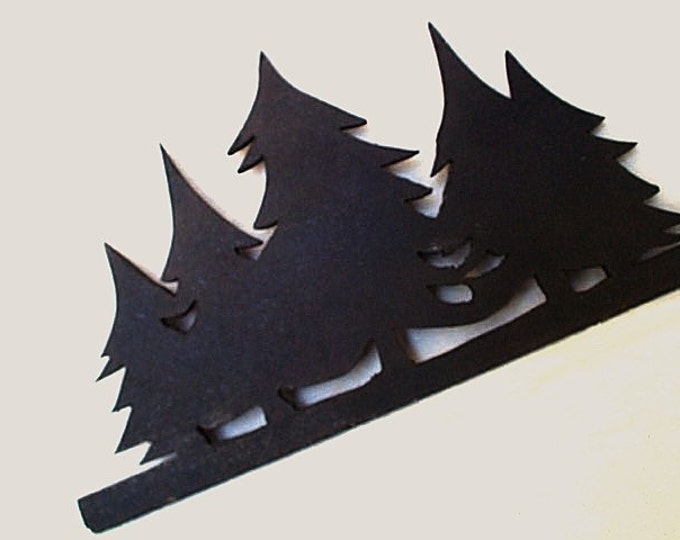 Pine Trees Silhouette Wood Cutout - Vintage Handmade - Extra Large ...