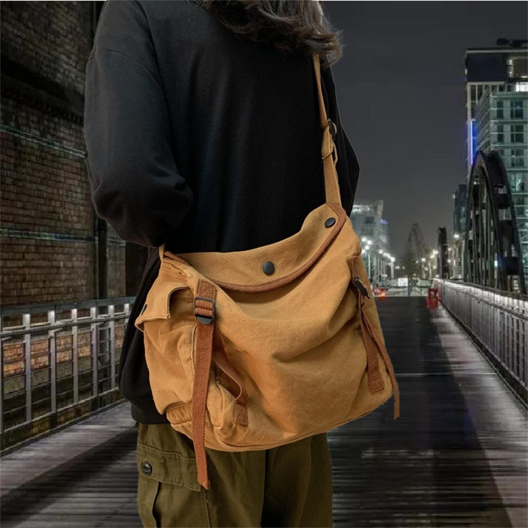 Canvas Shoulder Bag, Canvas Crossbody Tote Bag, Casual Work Tote Bag ...