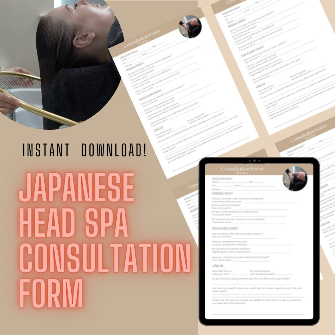 Japanese Head Spa Consultation & Consent Form - Etsy