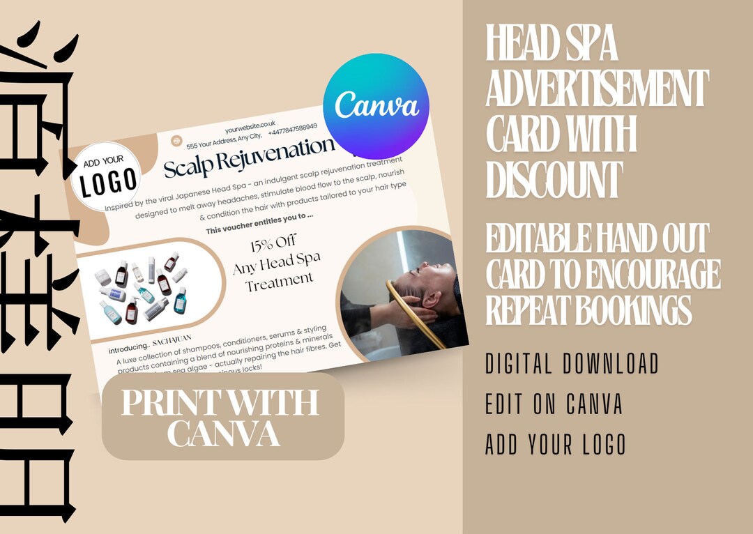 Head Spa Flyer, Scalp Rejuvenation, Editable in Canva (digital Download ...
