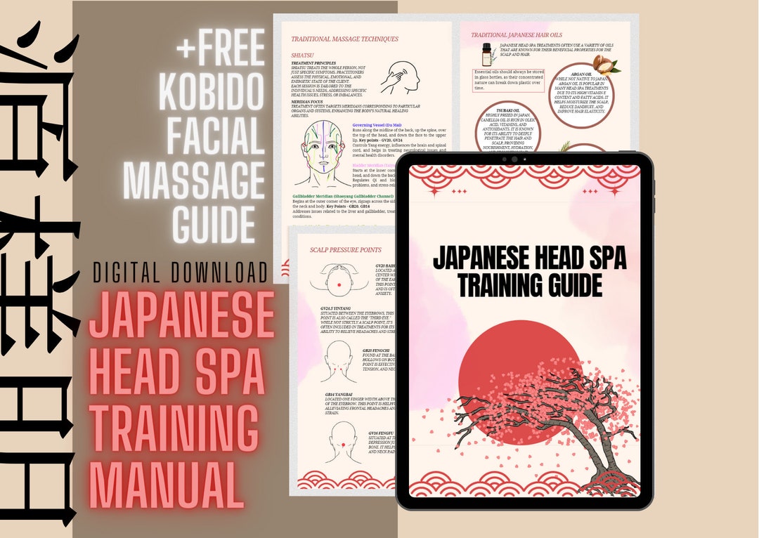 Japanese Head Spa Training Manual PLUS Kobido Facial Massage Guide - Etsy