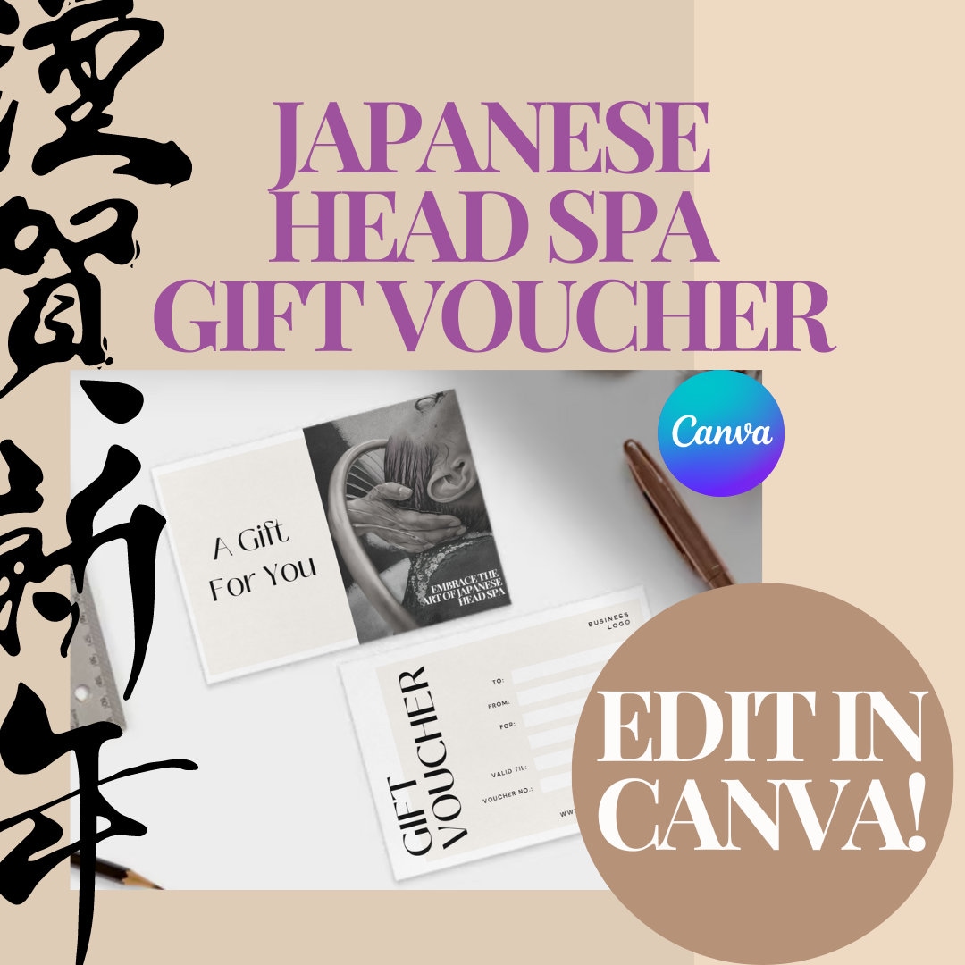 Editable Japanese Head Spa Gift Voucher - Etsy