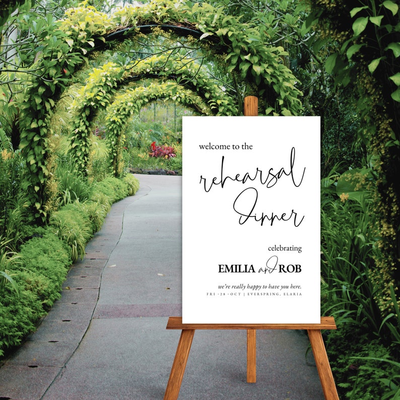 Rehearsal Party Sign, Printable Rehearsal Dinner, the Night Before ...