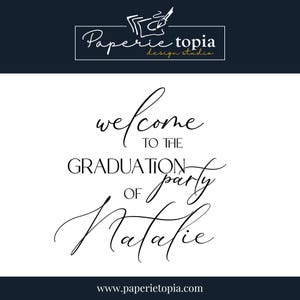 Graduation Party Mirror Welcome Sign, Graduation Sign, Graduation Vinyl ...