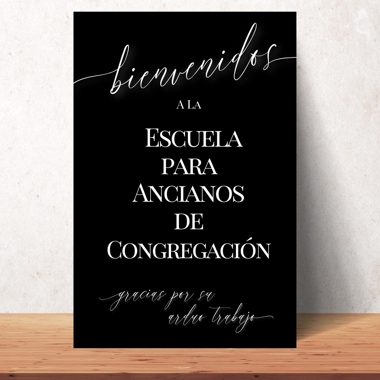 JW Escuela Ancianos Welcome Sign Modern Black, JW Elders School Welcome ...