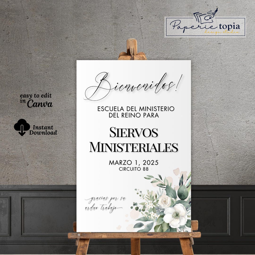 JW Escuela Ministeriales Welcome Sign, JW Ministerial Servants School ...