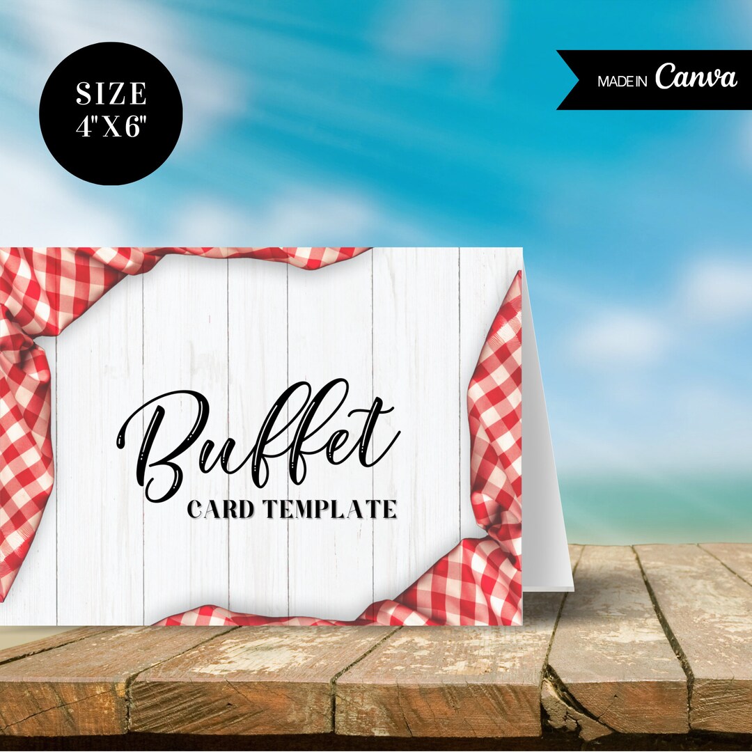 I Do BBQ Buffet Card Template: Printable Food Table Decor (canva ...