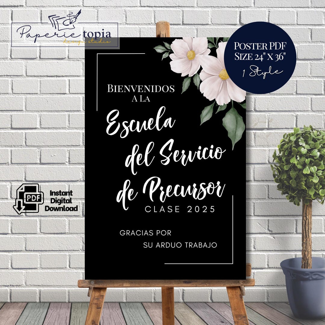 Spanish Pioneer School Welcome Sign: White Flowers (digital Download ...