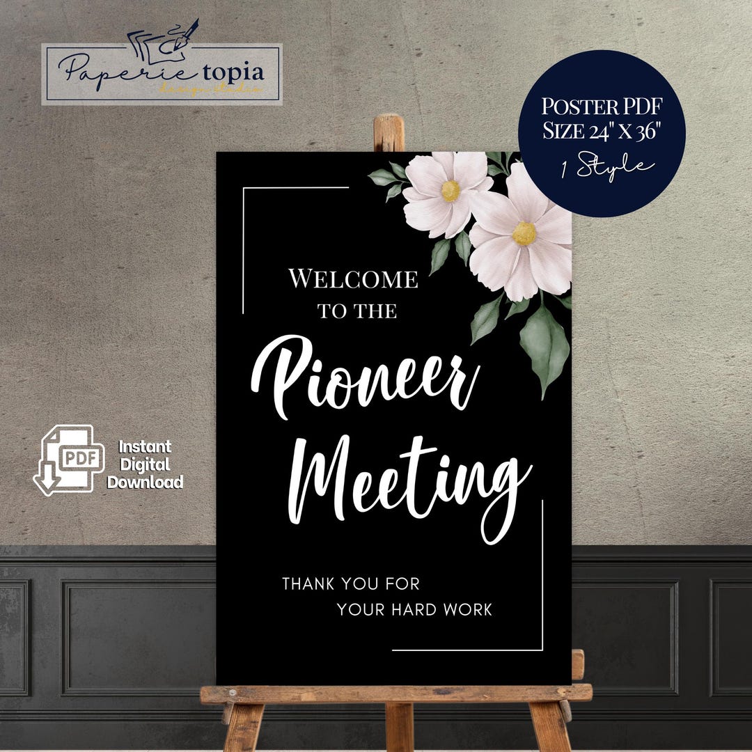JW Pioneer Meeting Welcome Sign: Floral Poster 2 Styles (downloadable ...