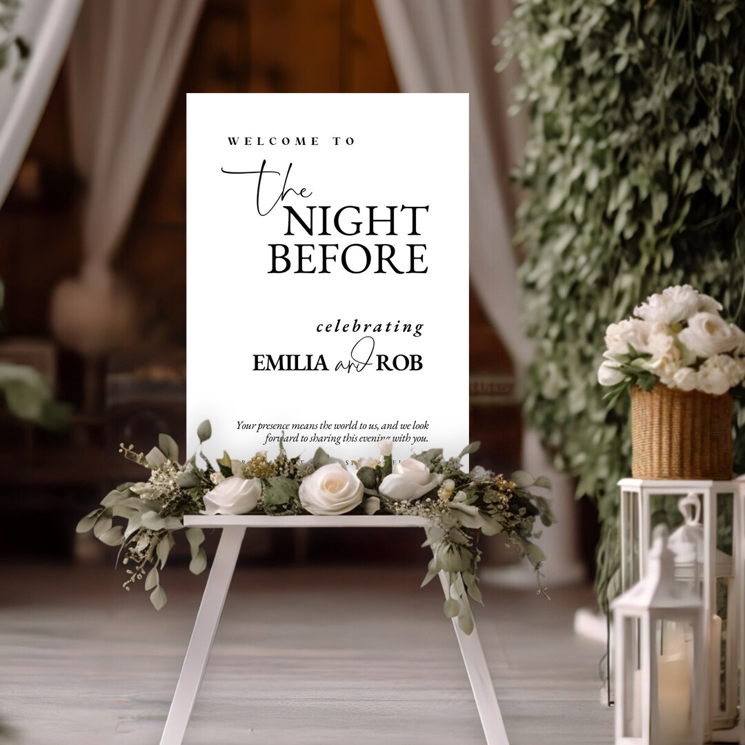 Rehearsal Dinner Welcome Sign: Customizable Canva Template (24x36 ...