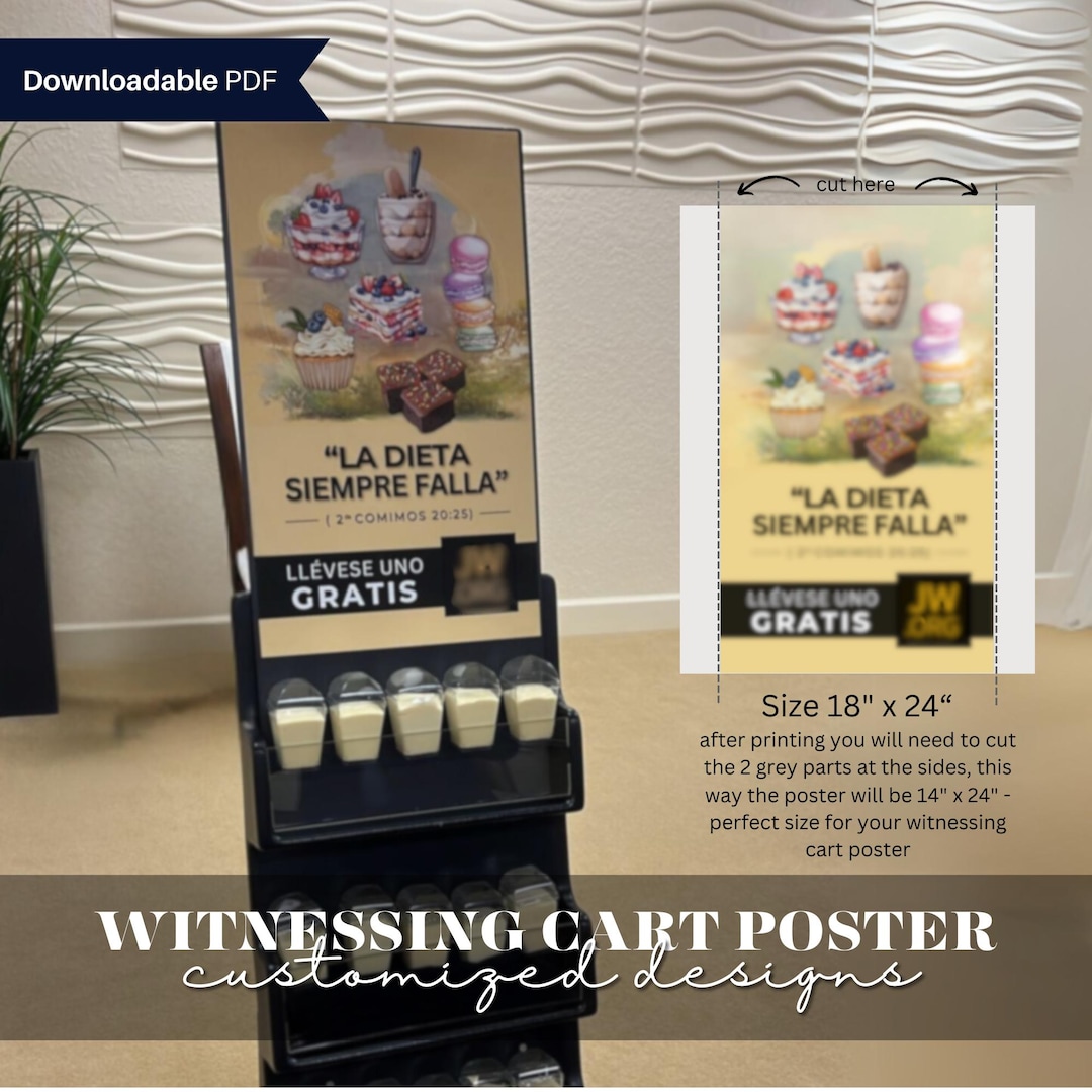 JW Witnessing Cart Poster: La Dieta Siempre Falla (PDF Digital Download ...
