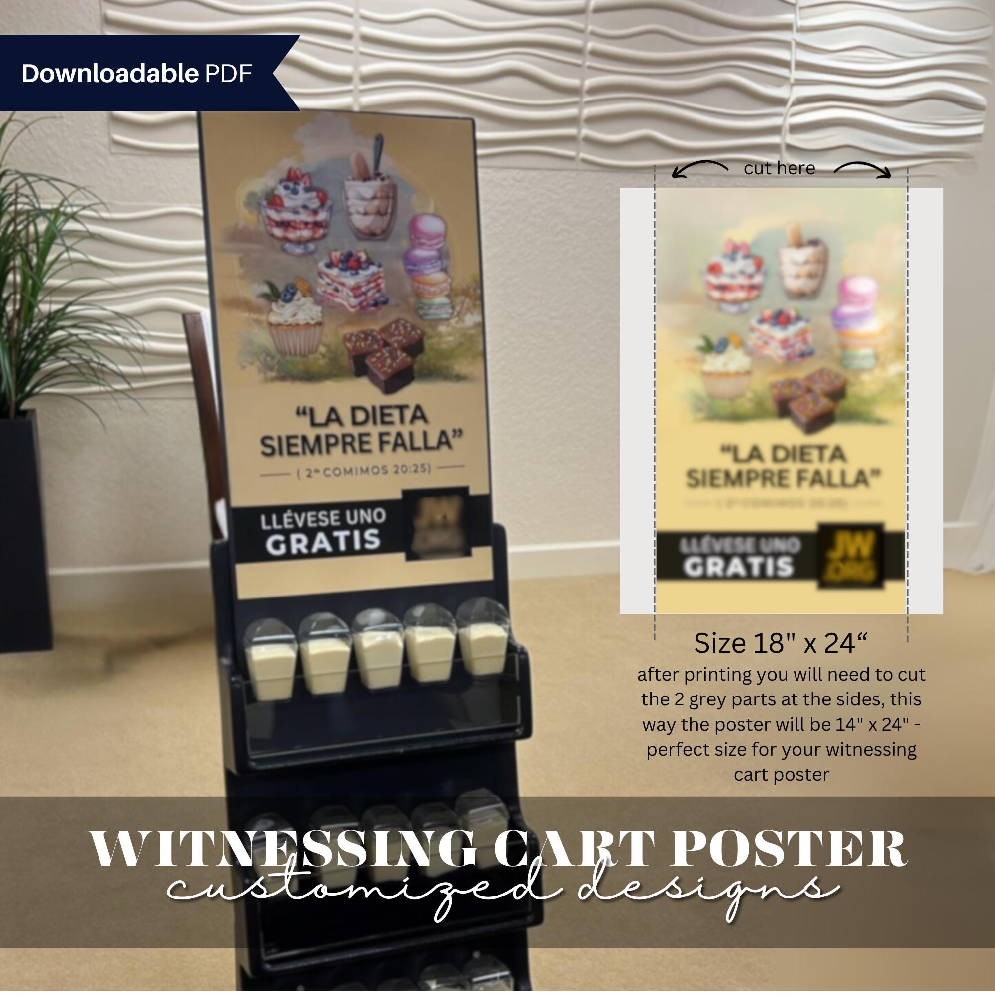 JW Witnessing Cart Poster: La Dieta Siempre Falla (PDF Digital Download ...