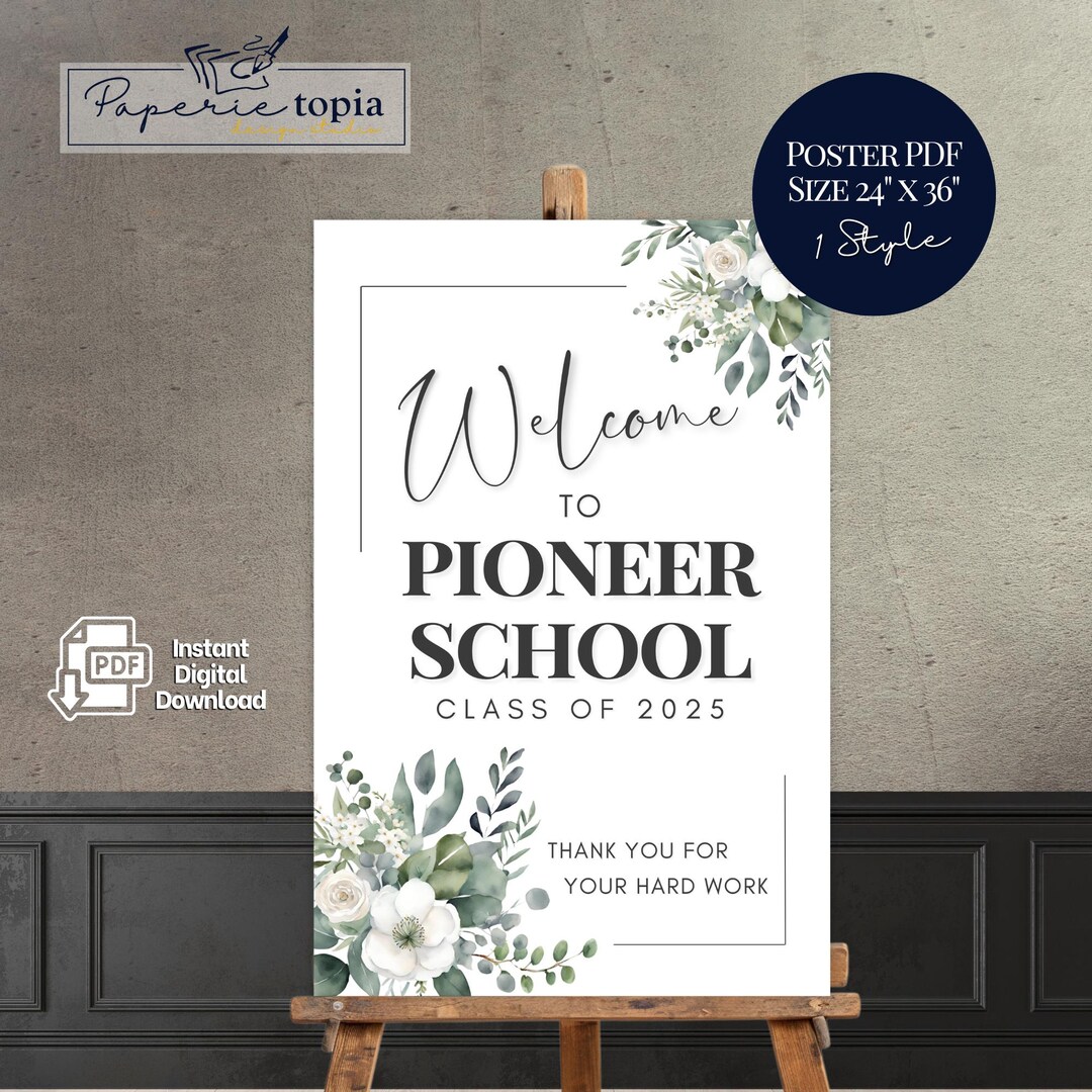 JW Pioneer School Welcome Sign, Welcome to Pioneer School Digital Download Sign, Digital ...