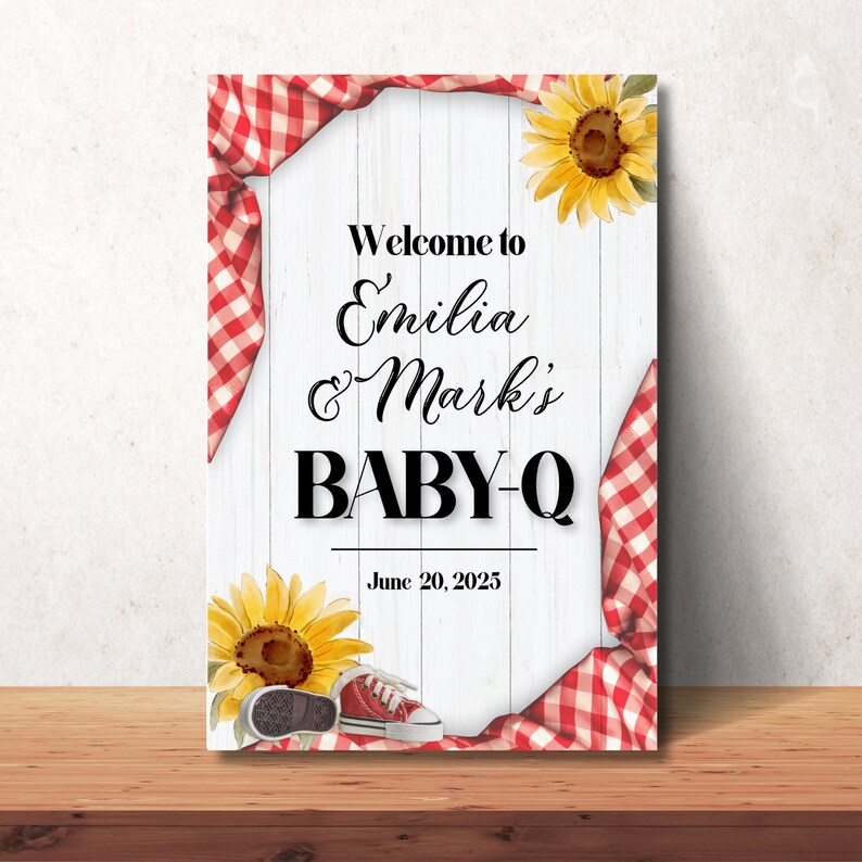 Baby-q Welcome Sign: BBQ Theme Baby Shower Decor (canva Template) - Etsy