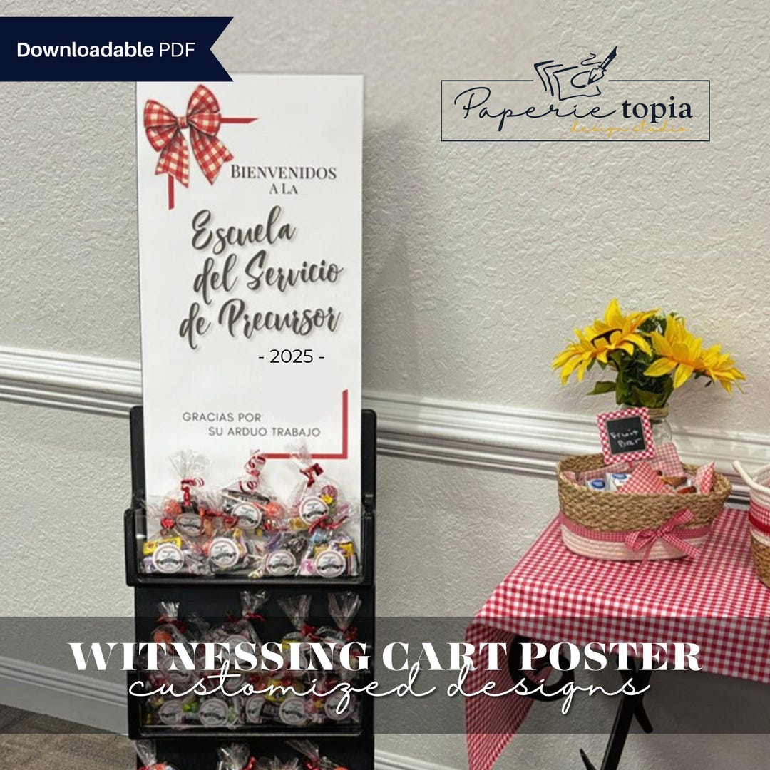 Personalized JW Witnessing Cart Poster: Pioneer School Printable ...