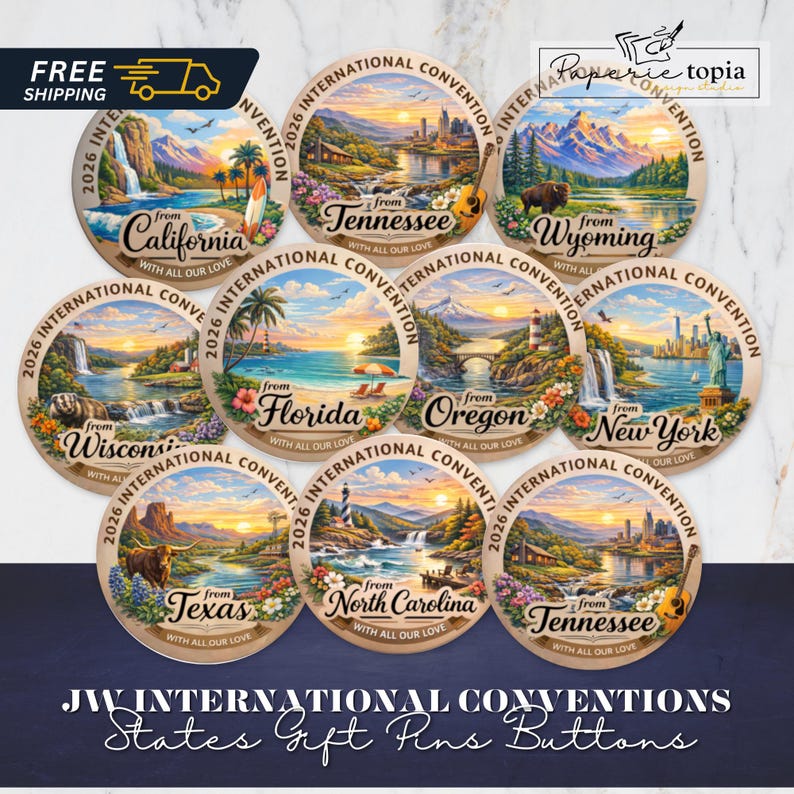 2026 JW International Convention Pins | USA States Delegate Gifts - Etsy