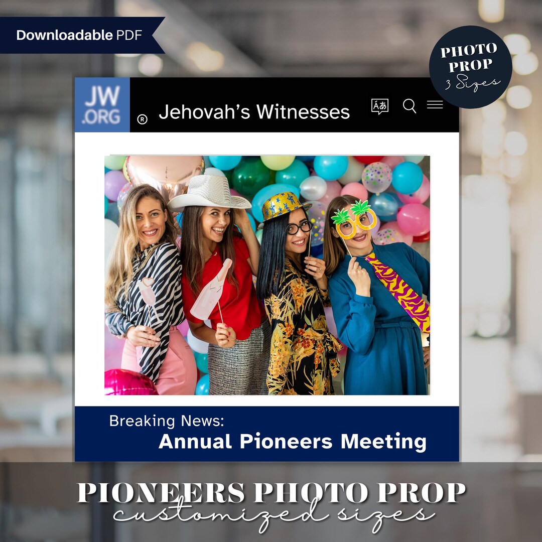 JW Pioneer Photo Frame PDF Printable, Pioneers Party Photo Prop ...