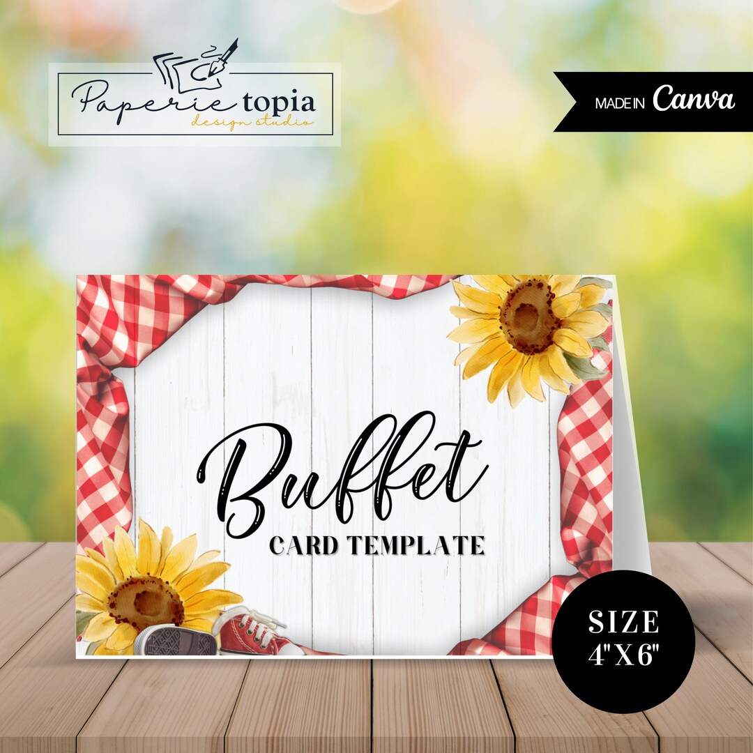 Babyq Theme Buffet Card Template, Printable Baby-q Theme Party Buffet ...