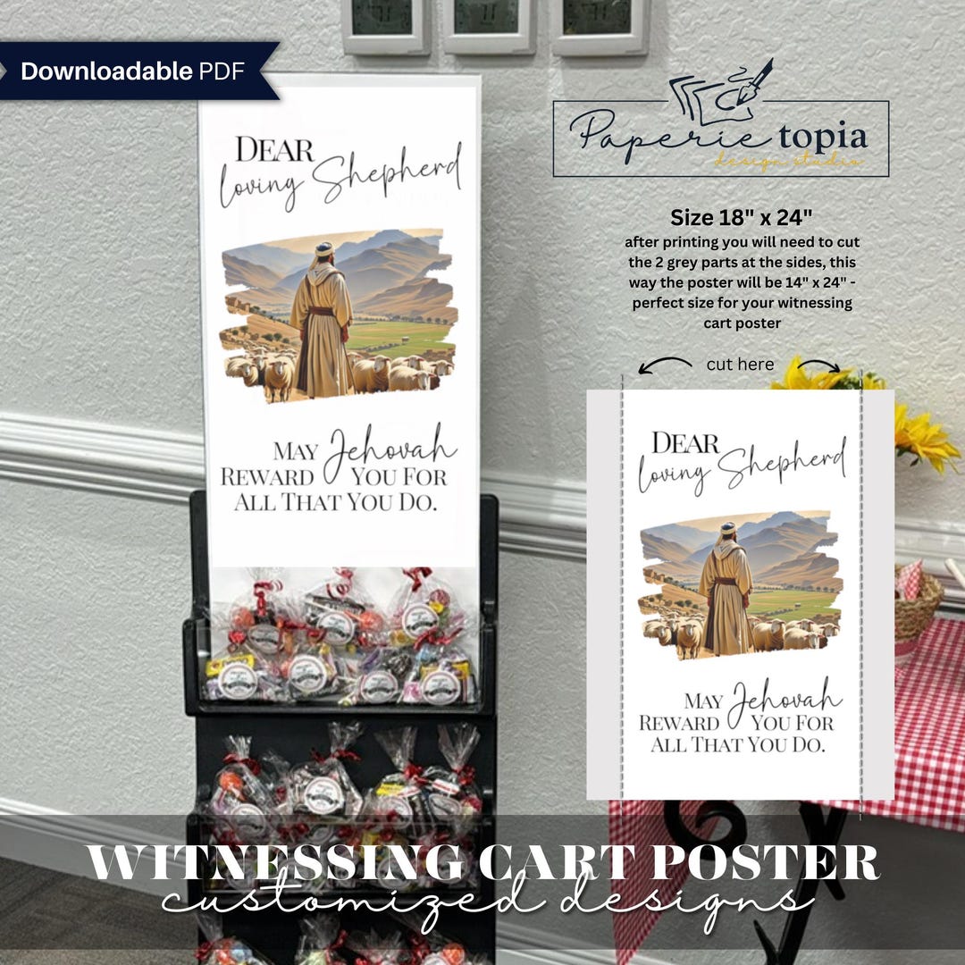 JW Witnessing Cart Poster: Loving Shepherd Design (PDF Digital Download ...