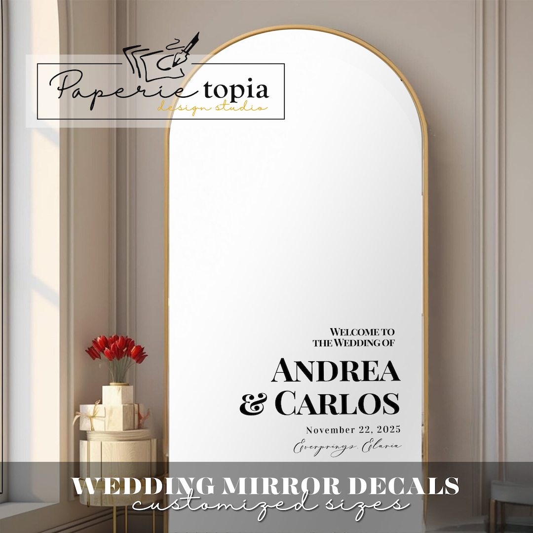 Custom Wedding Sign Decal Mirror Vinyl Decal Welcome to the Wedding ...