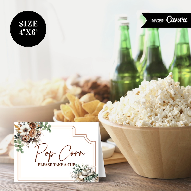 Western Theme Buffet Card Template, Printable Country Style Food Card ...