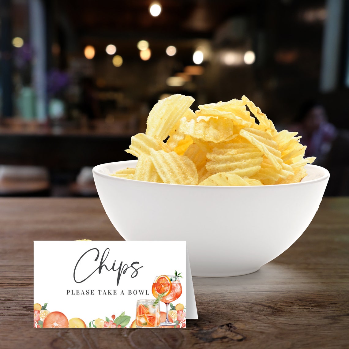 Aperol Spritz Theme Buffet Card Template, Printable Citrus Food Table ...