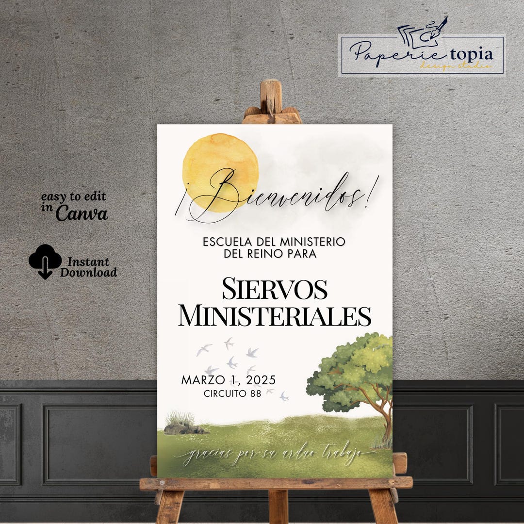 JW Escuela Ministeriales Welcome Sign, JW Ministerial Servants School ...