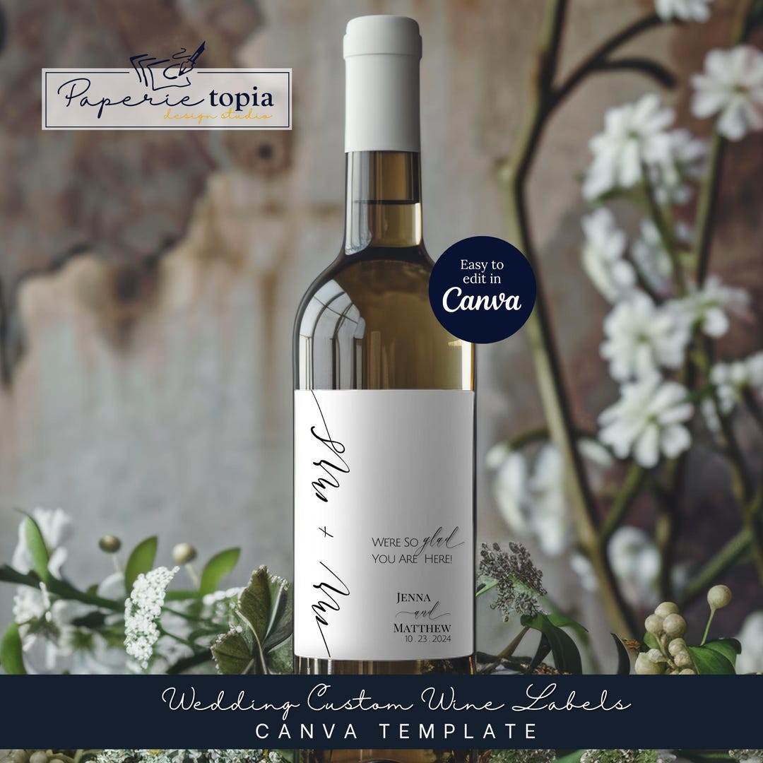 Modelo de rótulos para garrafas de vinho para casamento para impressão ...