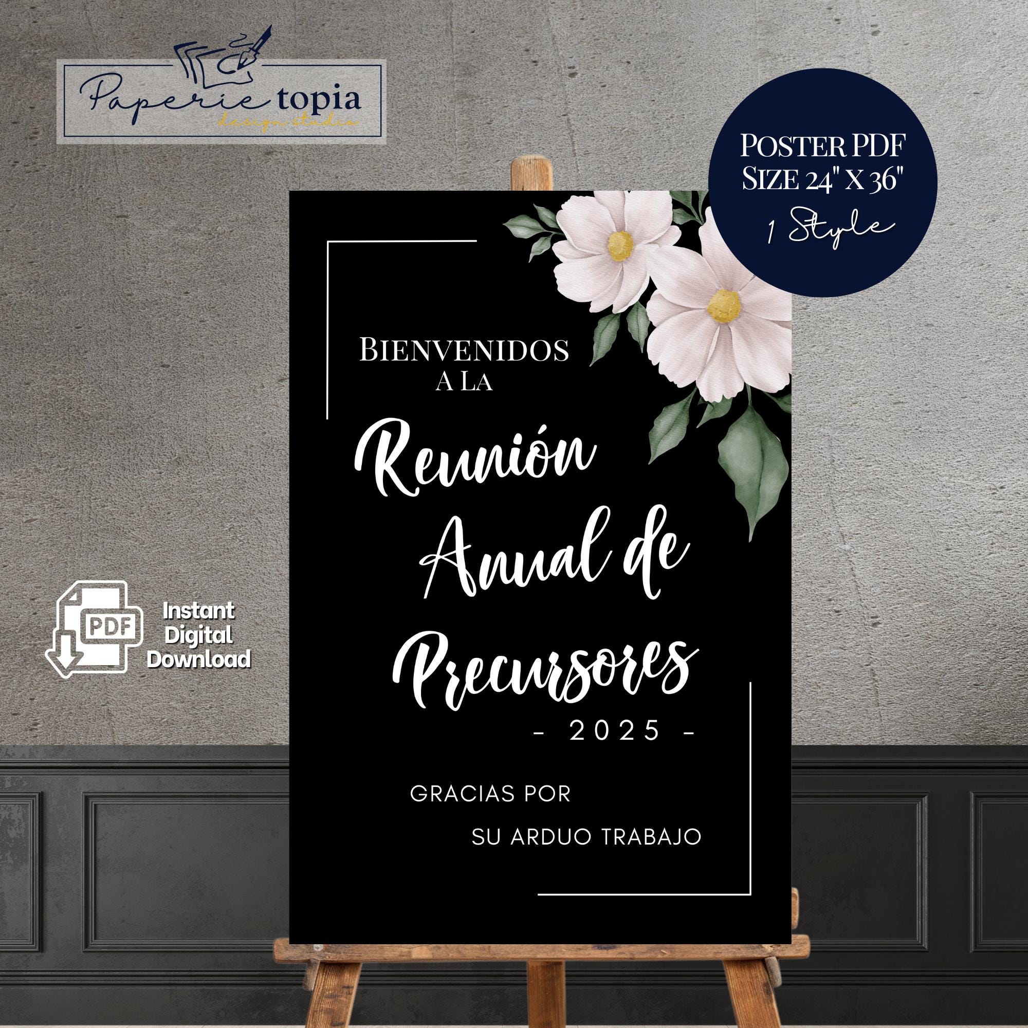 Spanish Pioneer Meeting Welcome Sign: Floral Poster (downloadable PDF ...