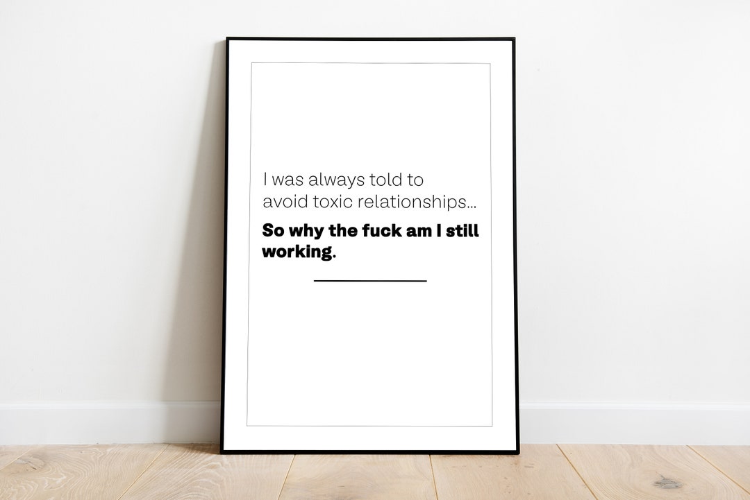 Hate Work Humour Print, Posters, Home Decor, Gift, Unframed, Funny ...