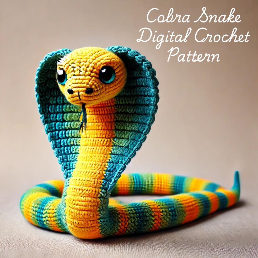 Snake Crochet Pattern Cobra Amigurumi Crochet Pattern Vibrant Colorful ...
