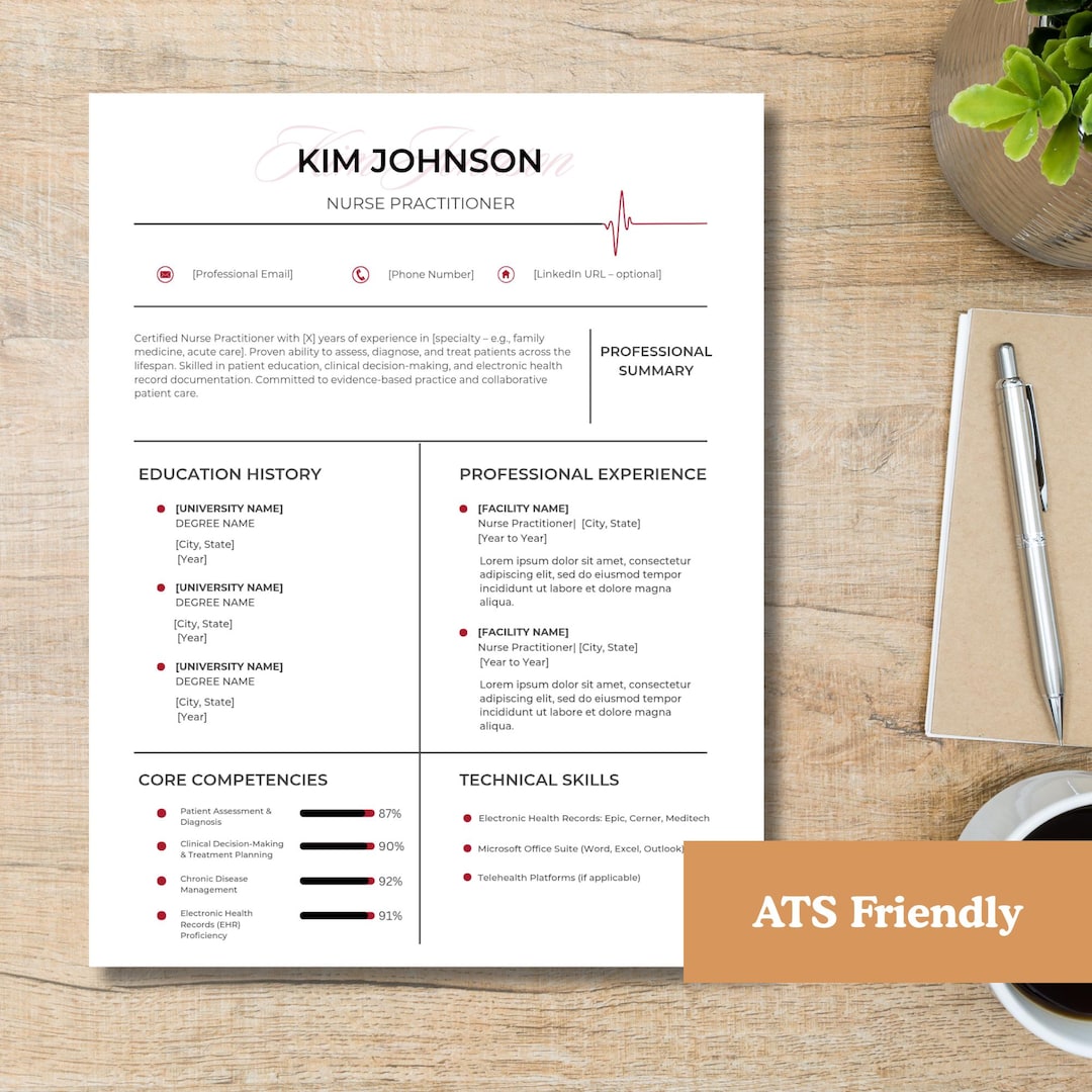 Ats Friendly Nurse Resume Template | Clean Minimalist CV Template ...