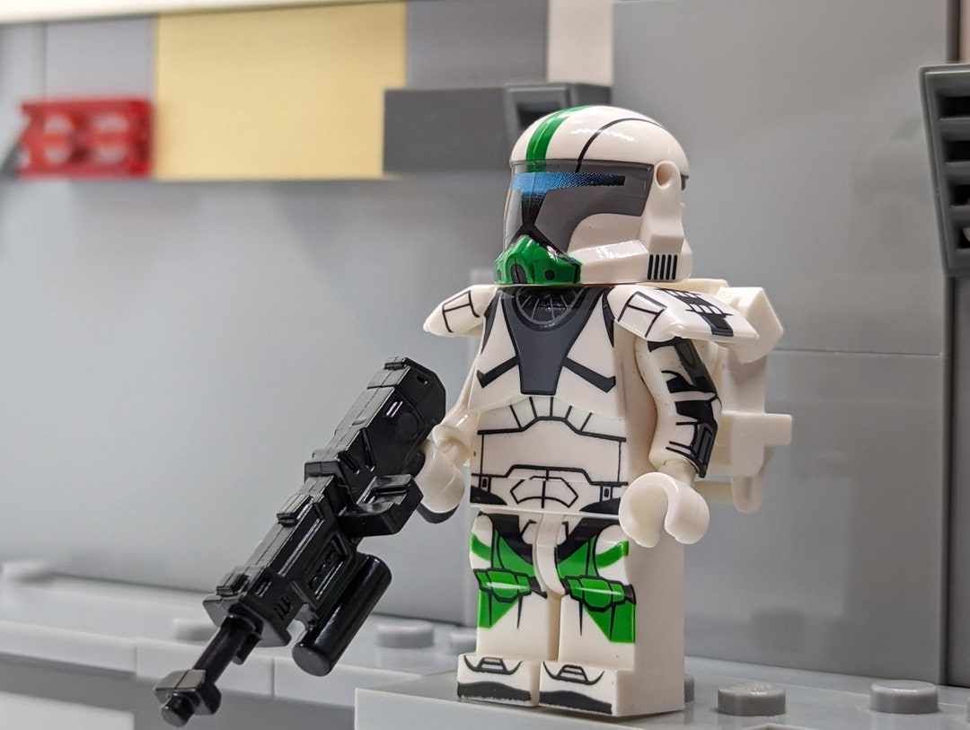 Custom Printed Clone Trooper Minifig Republic Commando slicer Green ...