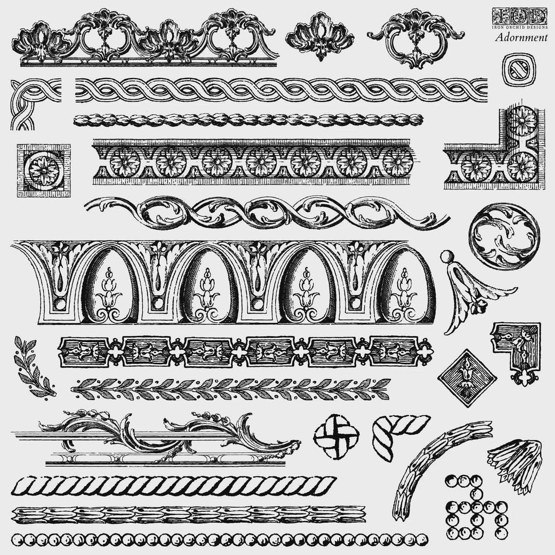 Adornment 12x12 IOD Decor Stamp by Iron Orchid Designs - Etsy