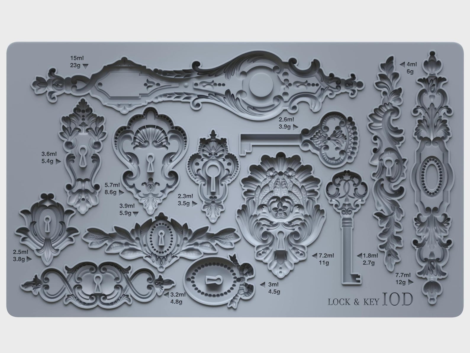 Lock & Key 6x10 IOD Mould by Iron Orchid Designs - Etsy