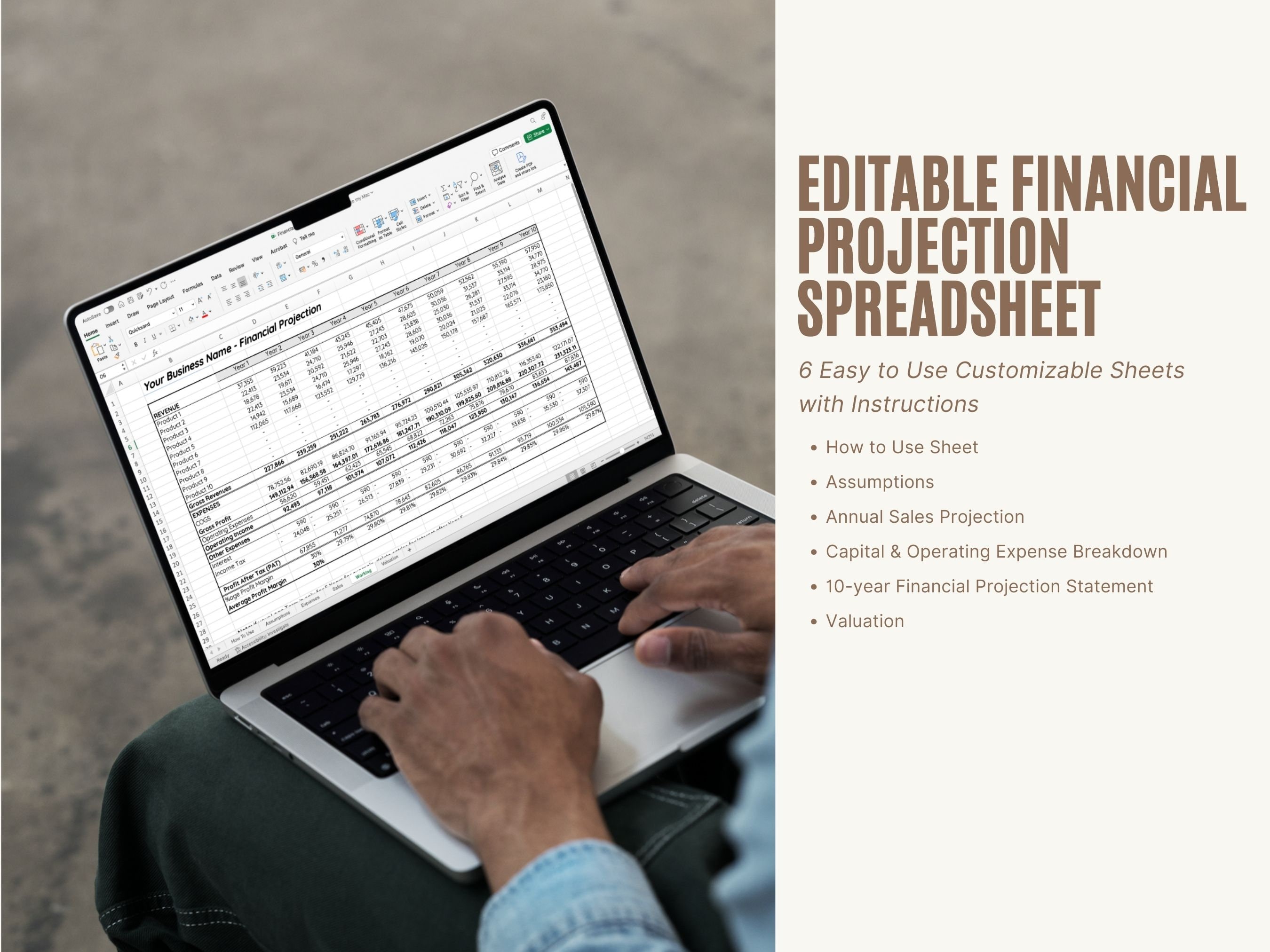 Financial Projection Template for Small Business (excel) - Etsy