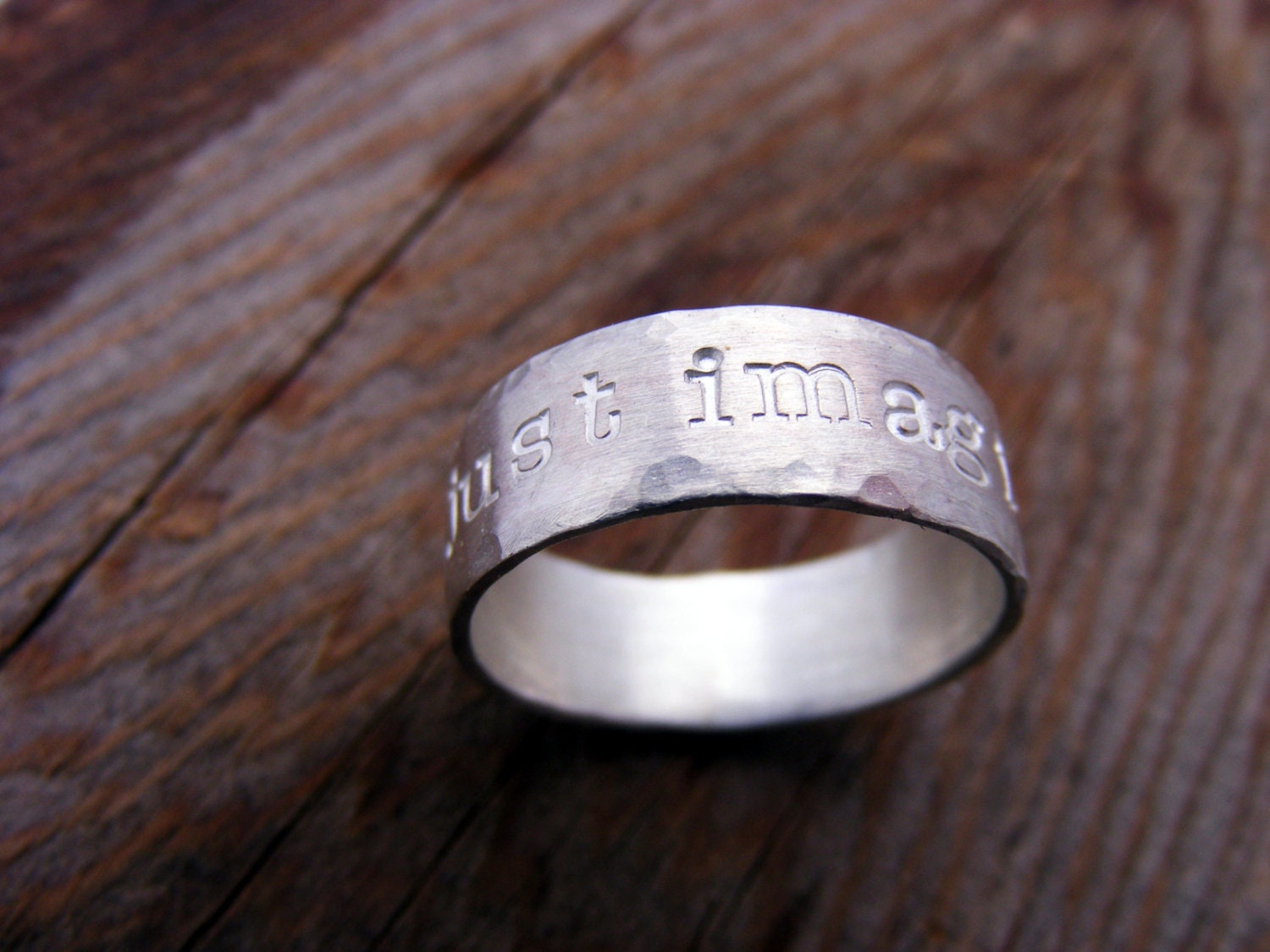 Wide Sterling Silver Personalized Engraved Ring Band, Mens Wedding Ring ...