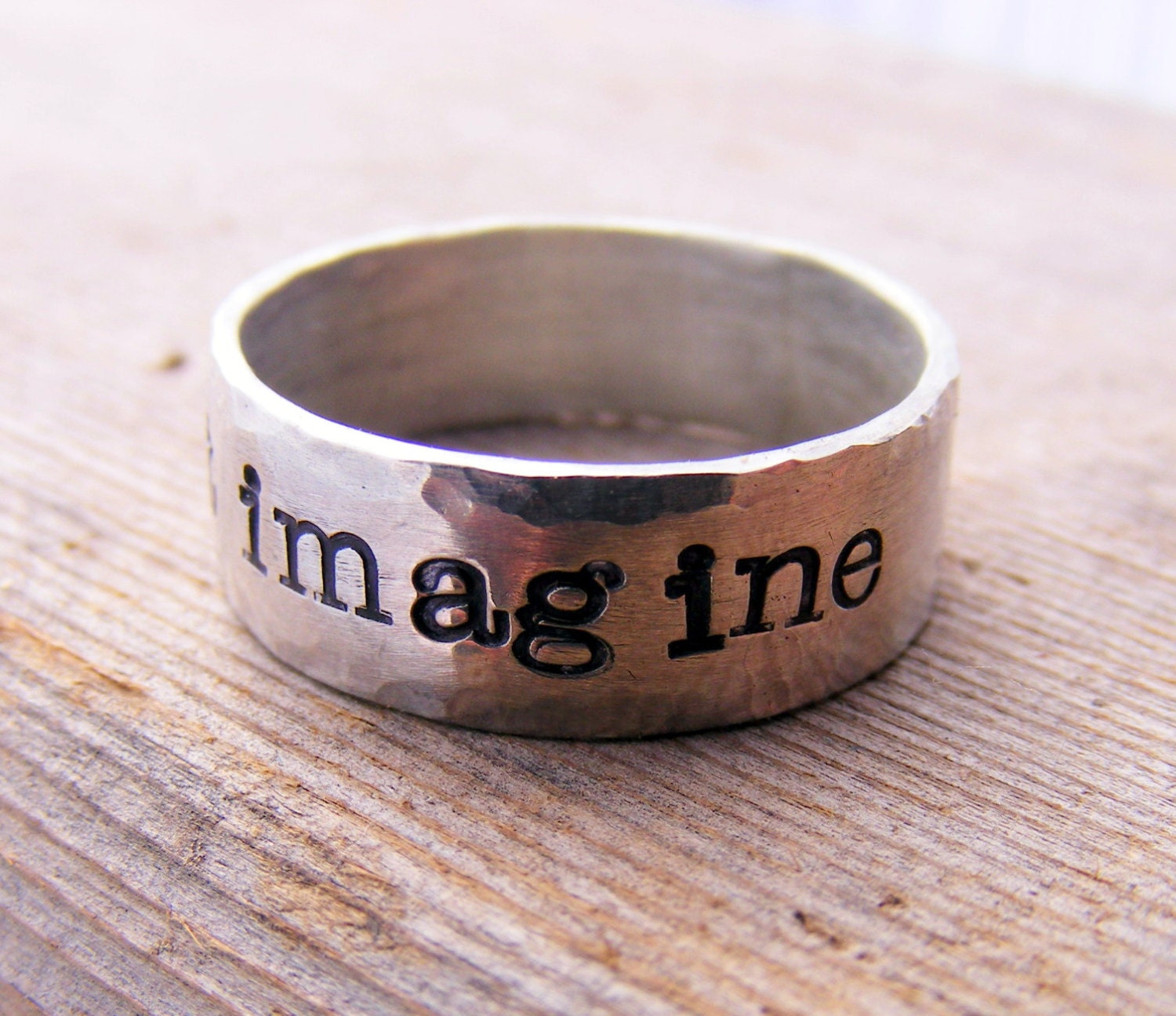 Wide Sterling Silver Personalized Engraved Ring Band, Mens Wedding Ring ...
